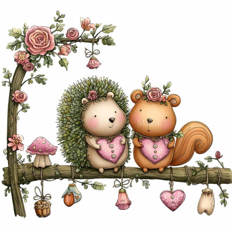 16 PNG Woodland Animal Clipart – Cute Hedgehog and Squirrel PNG With ...