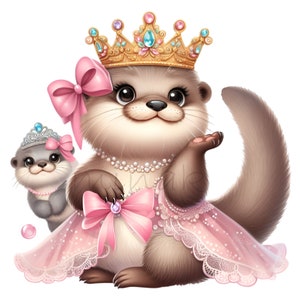Otter Clipart, Princess Png, 10 Watercolor Otter, Otter Clip Art ...