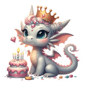 15 Princess Dragon PNG Clipart - Cute Fantasy Dragon With Tiara ...