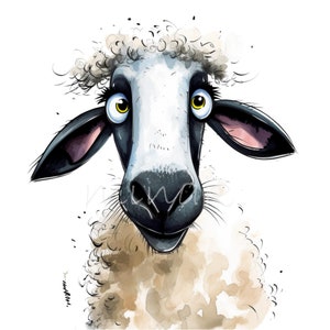 15 Funny Sheep Clipart PNG | Quirky Sheep Illustration | Cute Farm ...