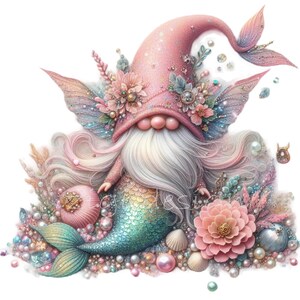 Mermaid Clipart, Gnome PNG, 15 Watercolor Fairytale Clip Art, Nursery ...