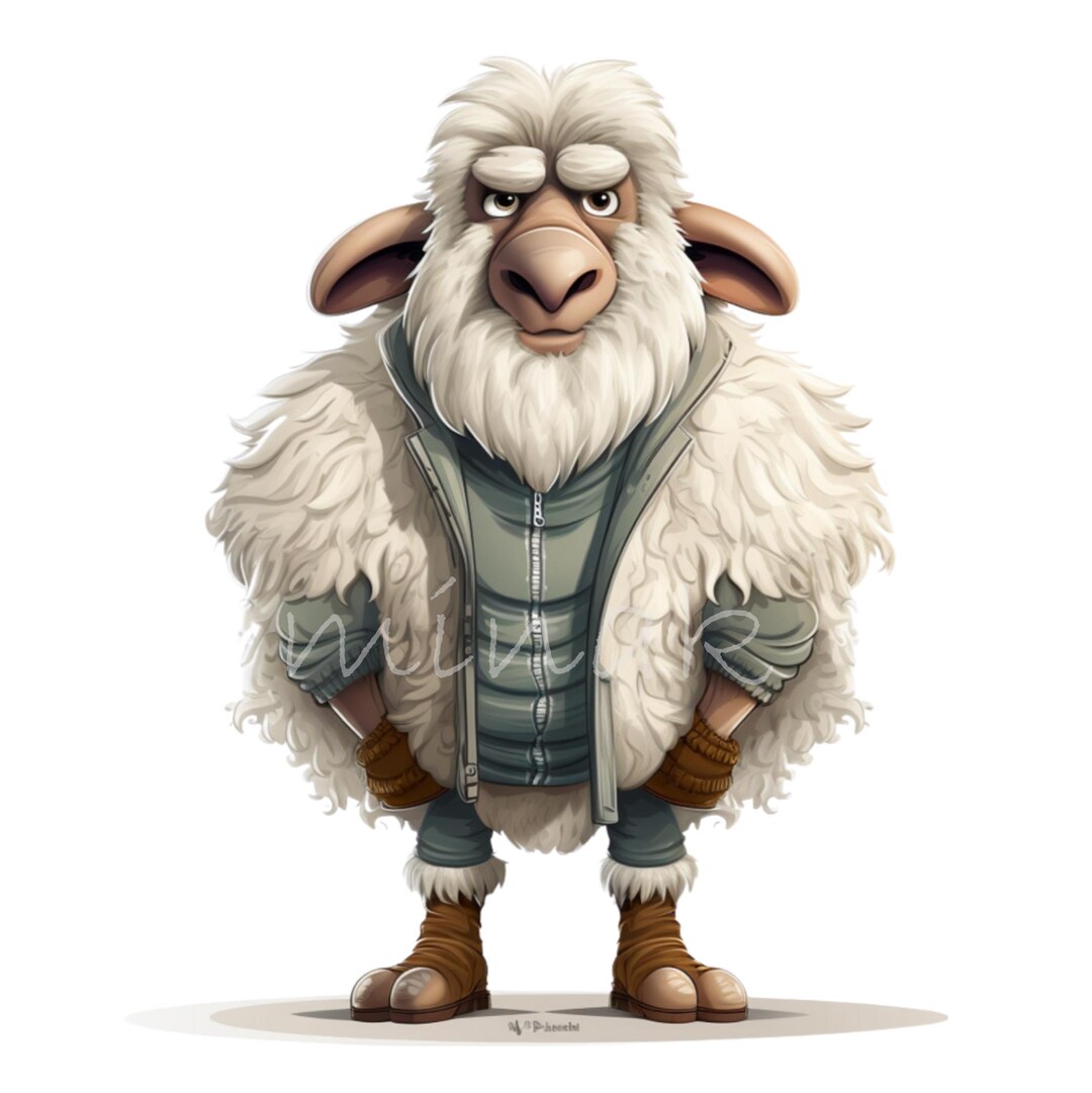 Sheep Clipart PNG 20 Comics Cartoon Character Farm Animals Sublimation ...