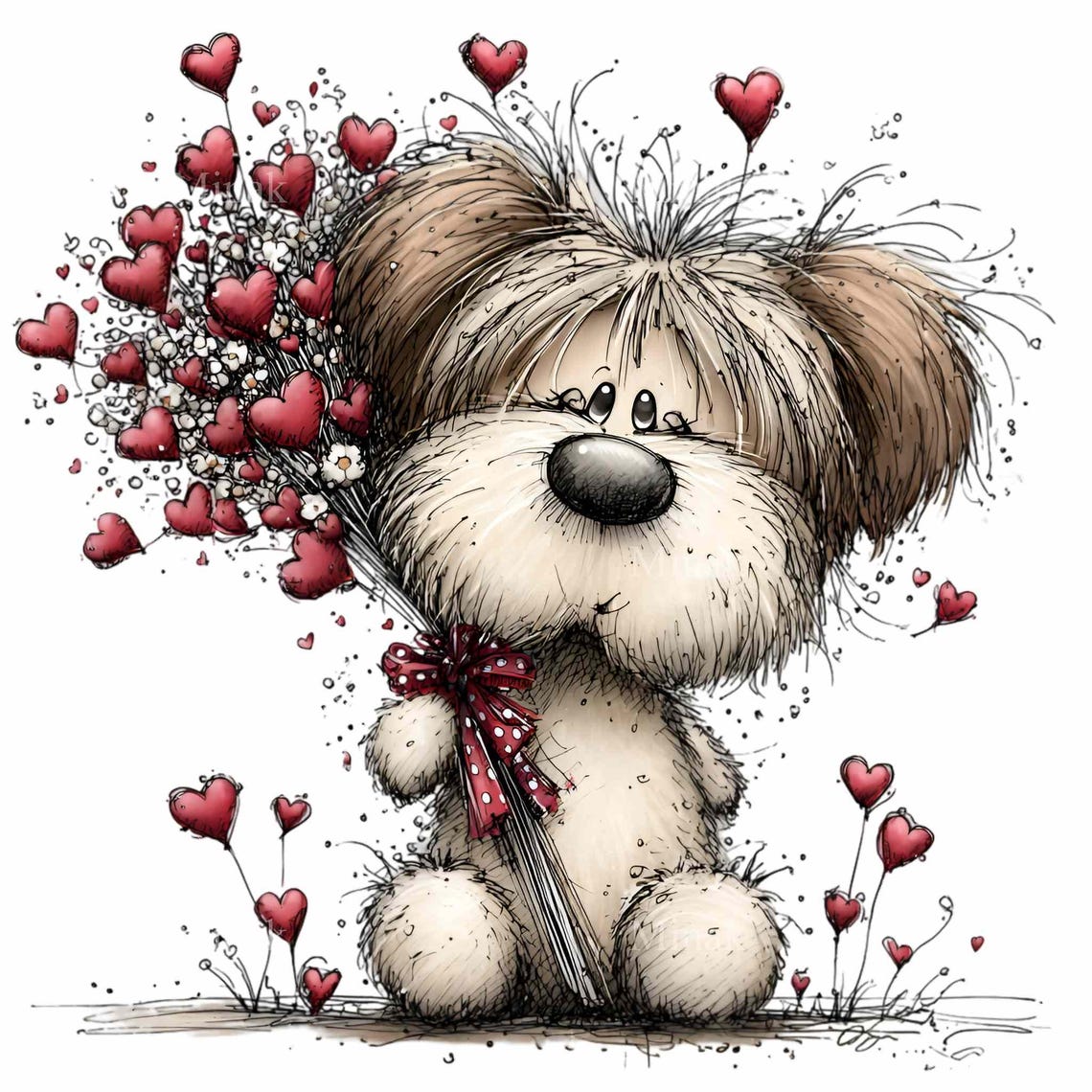 10 PNG Valentine Puppy Clipart, Heart Balloon Dog Illustration, Love ...