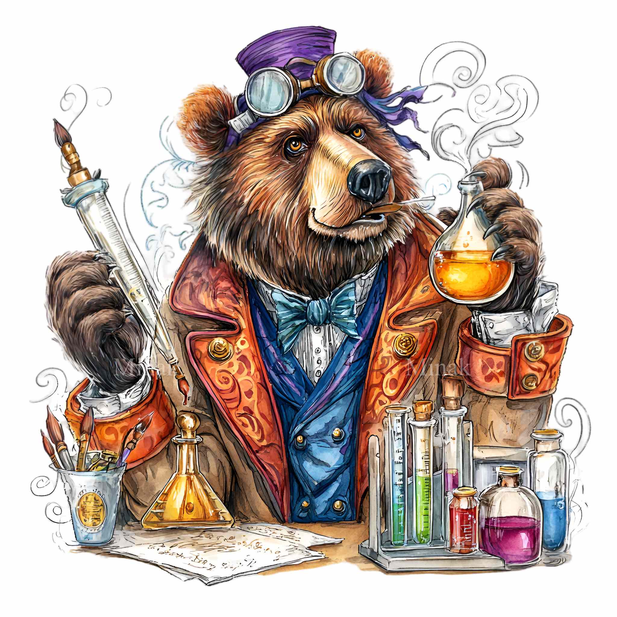 16 PNG Scientist Bear Clipart, Chemistry Lab Graphics Teacher ...