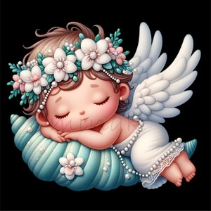 Sleep Clipart, Angel Clip Art, 12 PNG Fairy Pastel Color Sleeping Clip ...