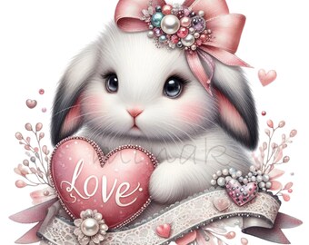 Floral Bunny PNG Clipart 12 Cute Bunny With Flower Crown Adorable ...