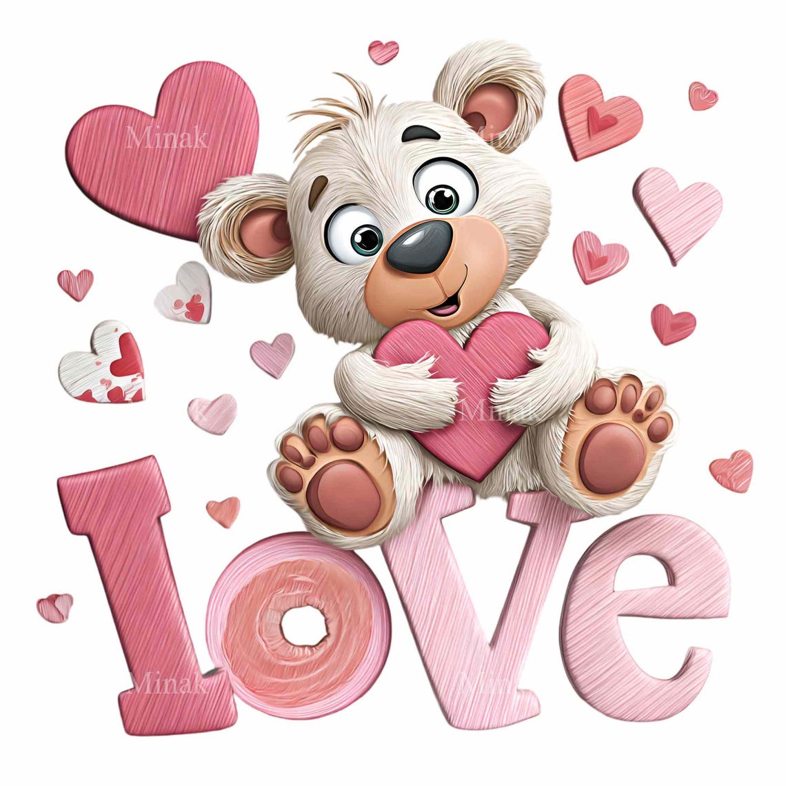 12 PNG Valentine Bear Clipart – Love Letters Illustration With Hearts ...
