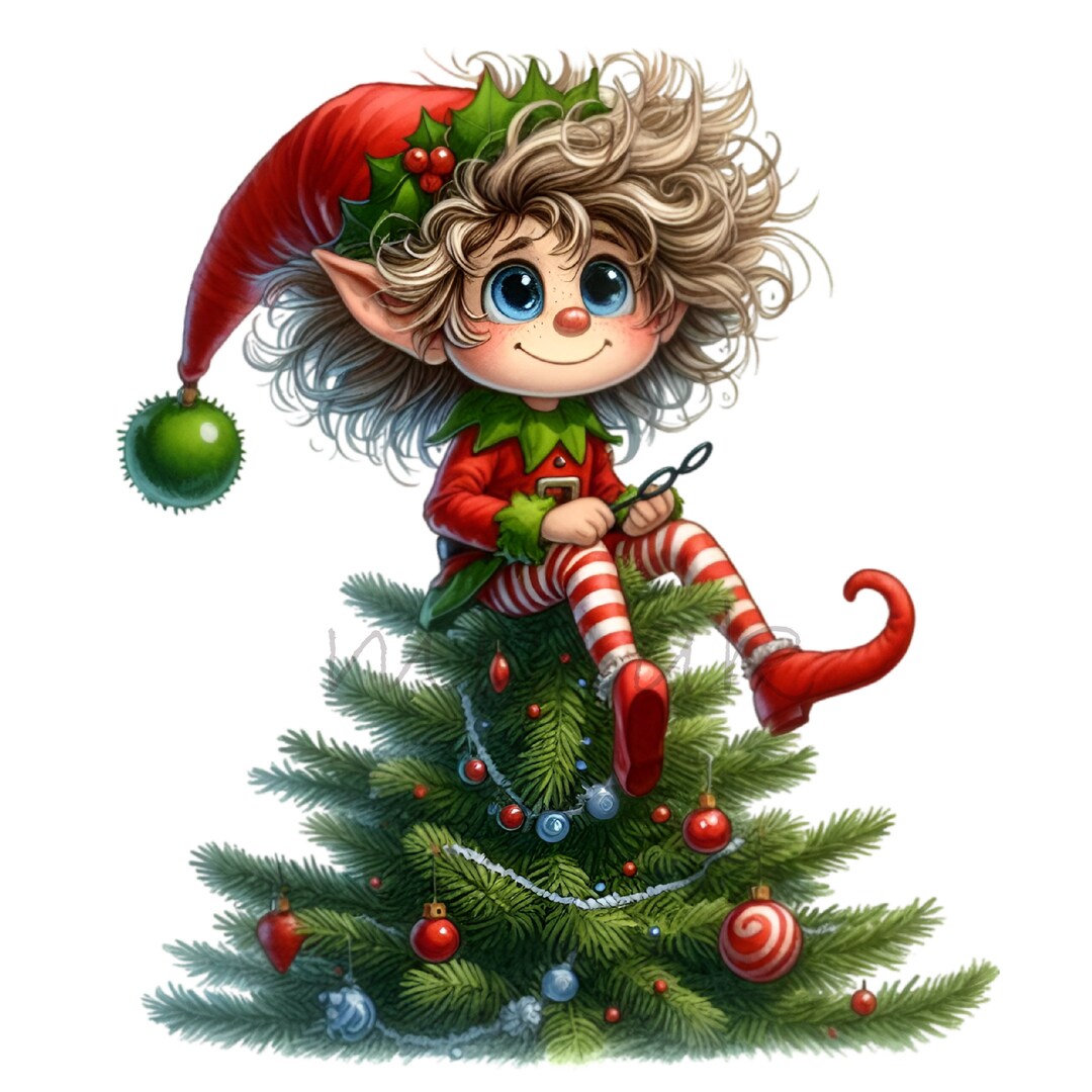 15 PNG Christmas Tree Elf Clipart – Cute Holiday Elf PNG – Kids ...