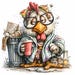 15 PNG Funny Coffee Chicken – Hen PNG Clipart – Tired Morning Rooster ...