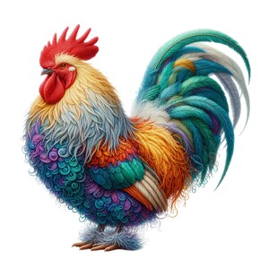 Colorful Chicken Clipart PNG, 14 Vibrant Hen Art for Scrapbooking ...