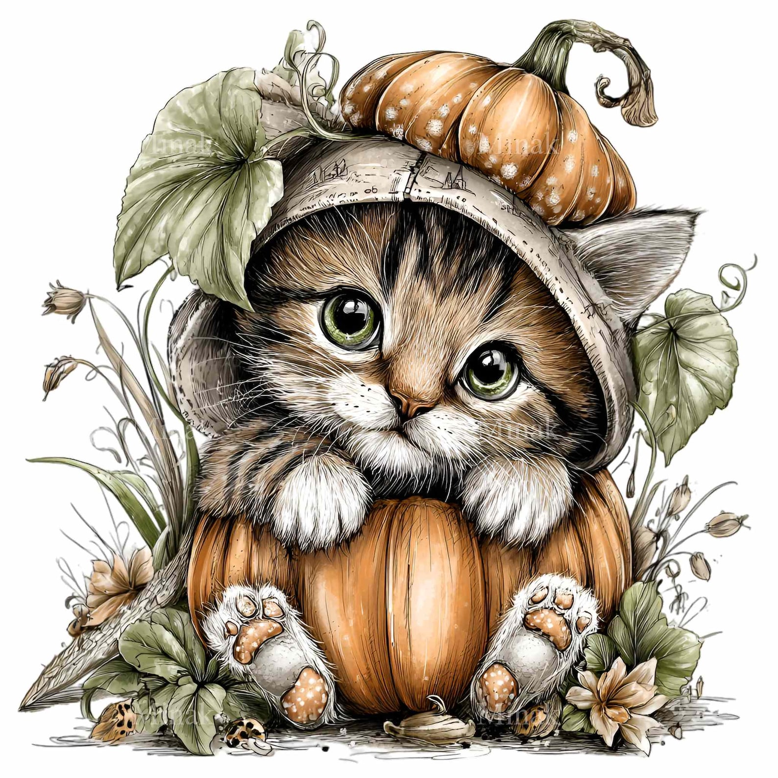 10 PNG Pumpkin Kitten – Fall Cat PNG – Cute Autumn Clipart for Kids ...
