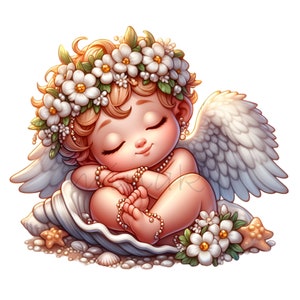 Sleep Clipart, Angel Clip Art, 12 PNG Fairy Pastel Color Sleeping Clip ...