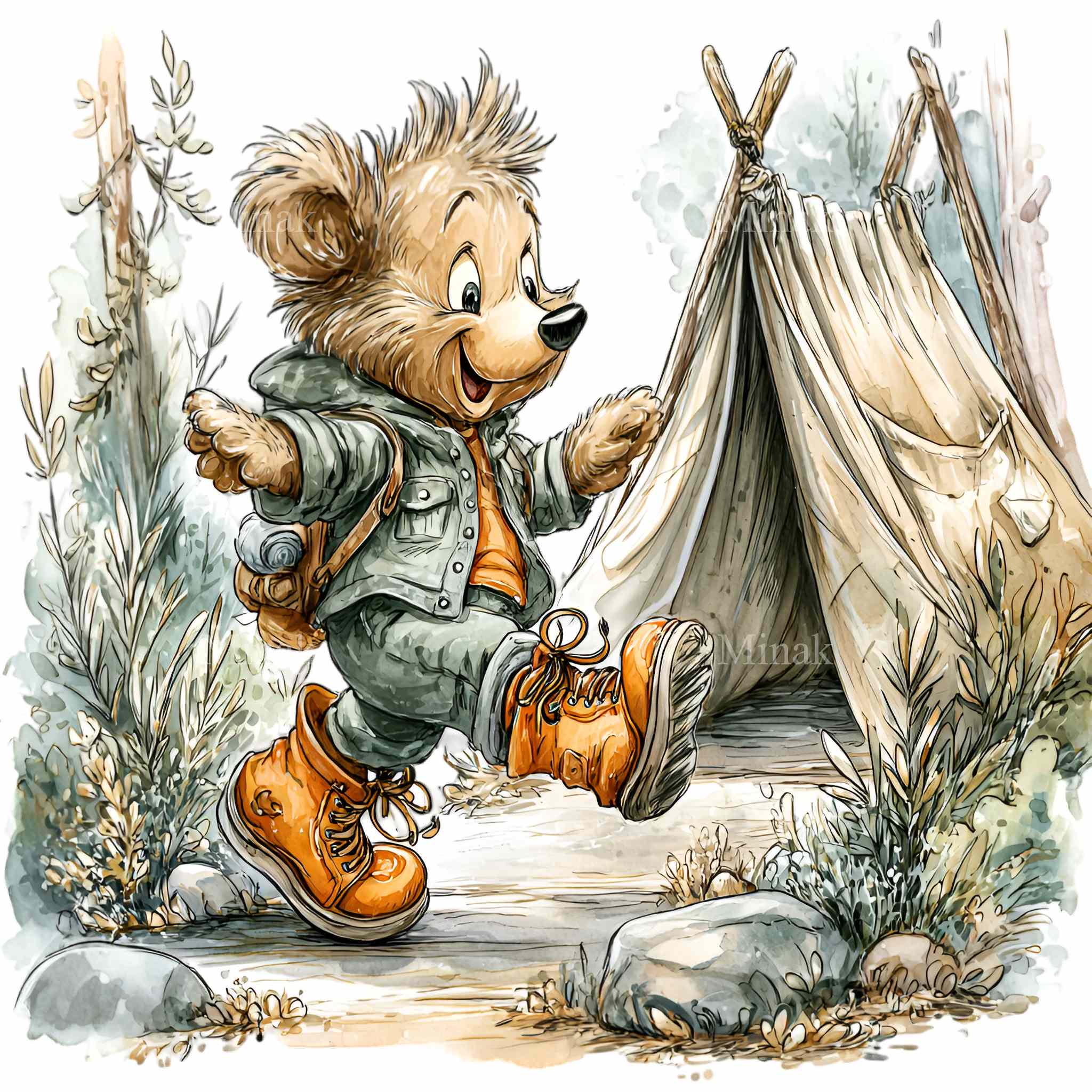 11 PNG Camping Bear Clipart – Adventure Woodland Animal PNG – Cute ...