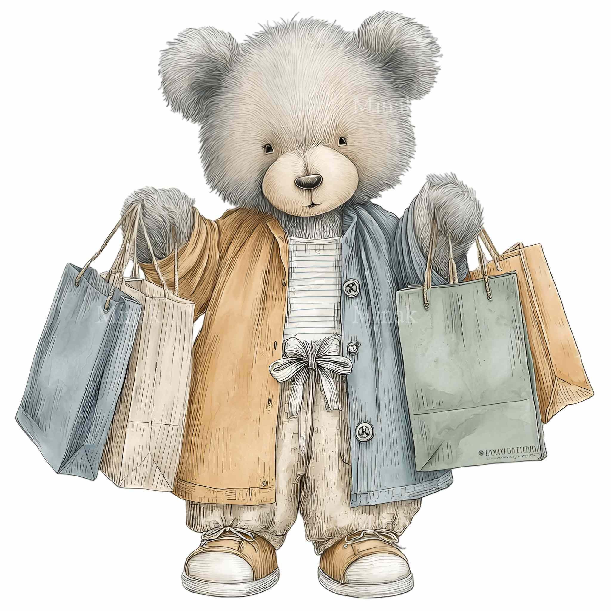 16 PNG Shopping Bear Clipart, Boutique Fashion Illustration, Retail ...