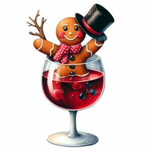 12 PNG Gingerbread Man Wine Clipart - Christmas Cookie - Funny Holiday ...