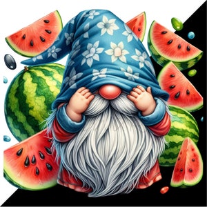 Watermelon Clipart, Melon Clip Art, 10 Gnome Fruit Clipart, Watermelon ...