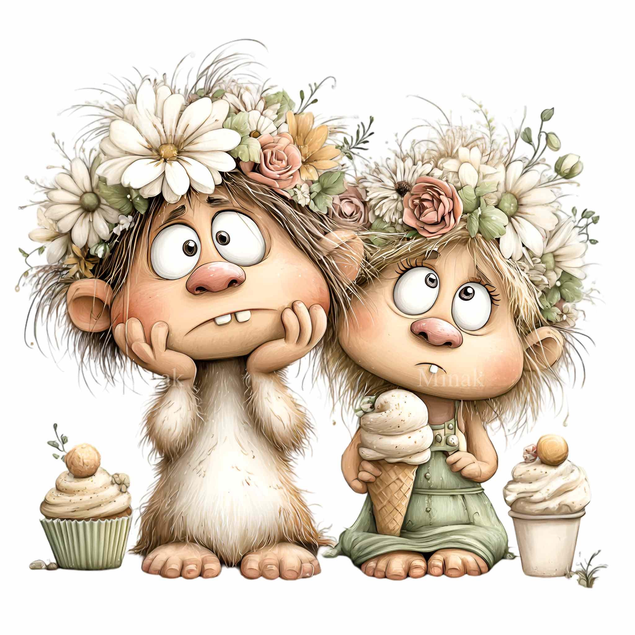 15 PNG Ice Cream Monsters – Cute Monster PNG Clipart – Digital Download ...