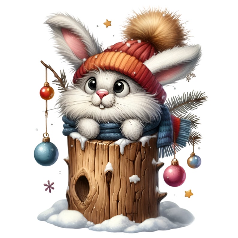 14 PNG Winter Bunny PNG – Christmas Rabbit Clipart – Cute Holiday ...