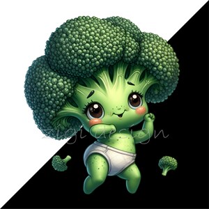Broccoli Character PNG 12 Cute Cartoon Vegetable Clipart Whimsical Food ...