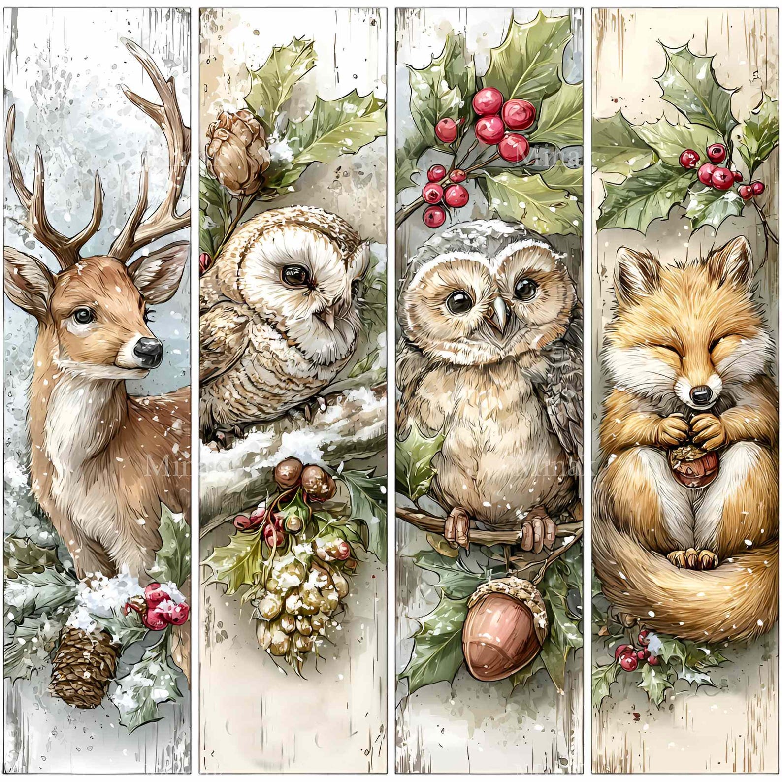 10 PNG Woodland Animal Clipart Set – Deer Fox Owl Squirrel PNG for ...