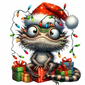 Christmas Lizard With Santa Hat PNG Clipart | 12 Adorable Reptile ...