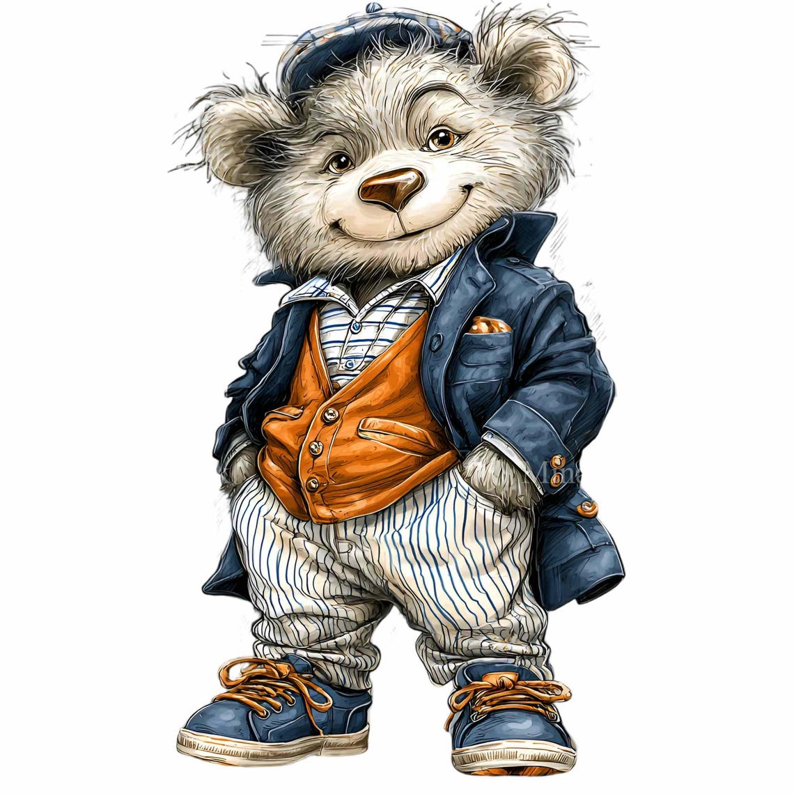 15 PNG Dapper Bear Explorer Clipart, Vintage Academic Animal Nursery ...