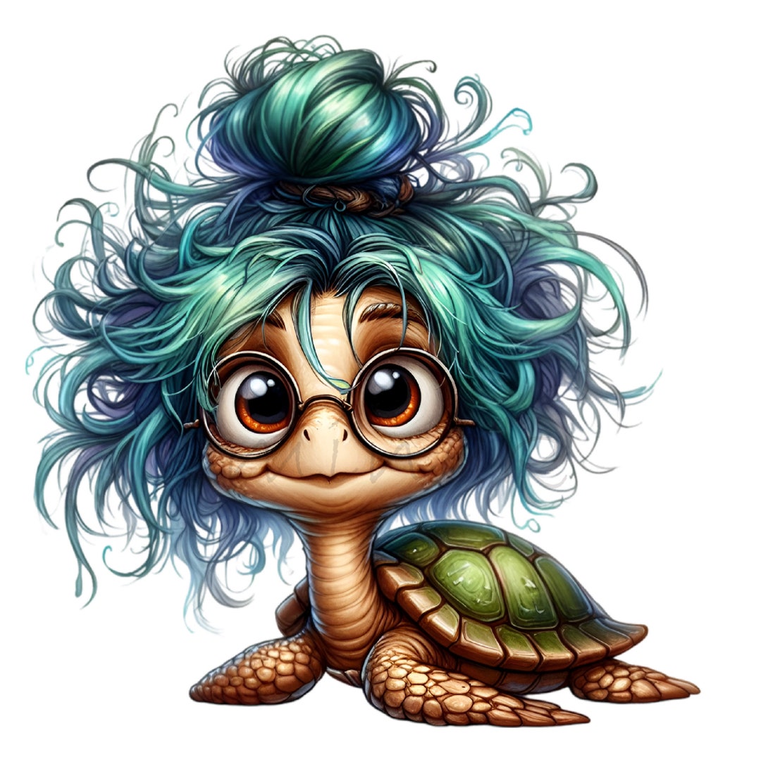Sea Turtle Clipart, Sea Turtle Png, 15 Messy Bun Clipart, Funny Clipart ...