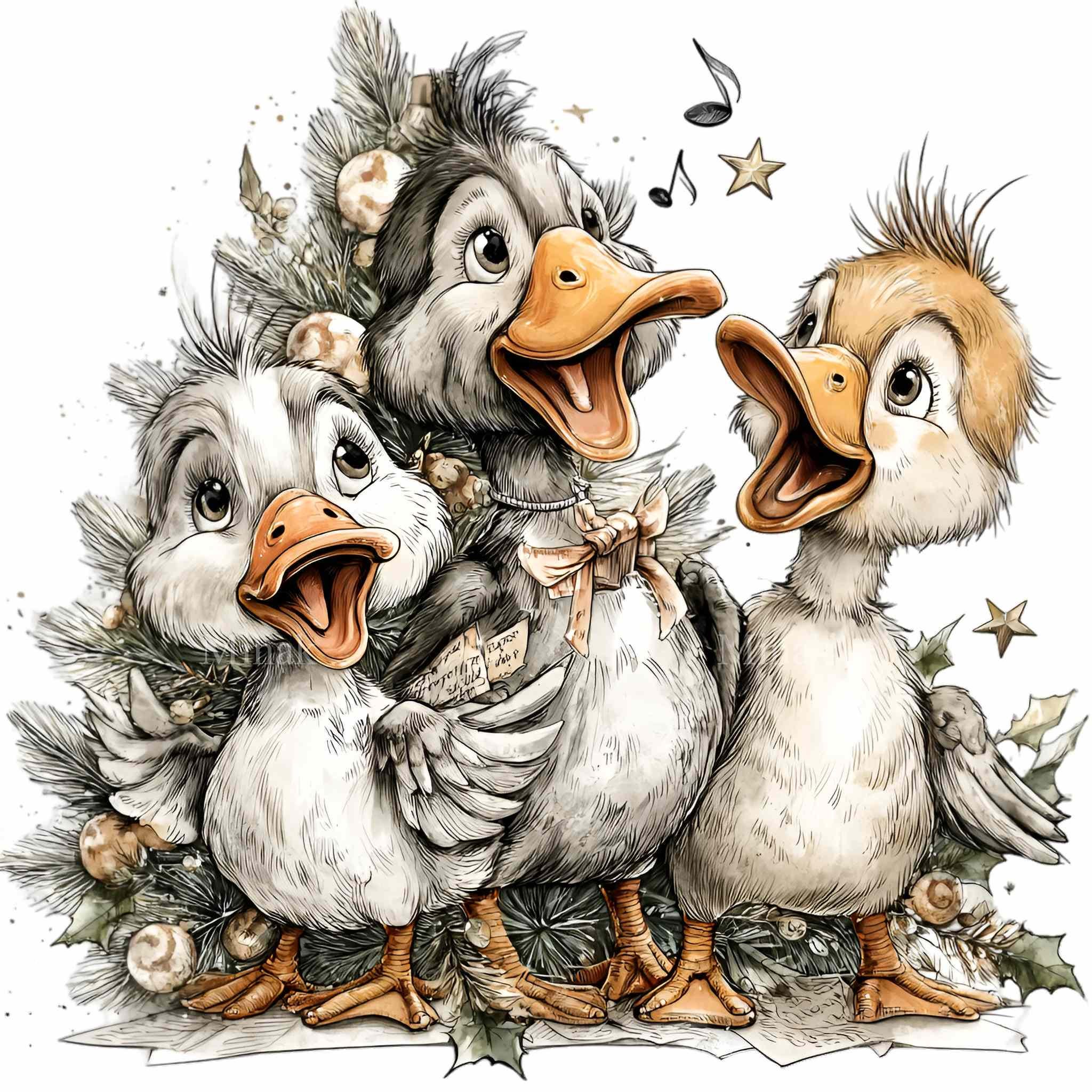 12 PNG Christmas Geese PNG – Cute Goose Clipart for Holiday Crafts ...