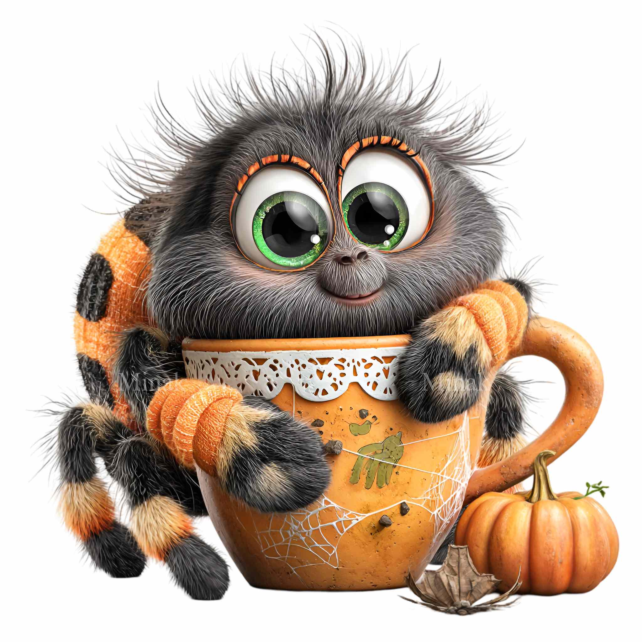 11 PNG Autumn Spider Clipart – Cute Bug in Teacup PNG – Fall Decor ...