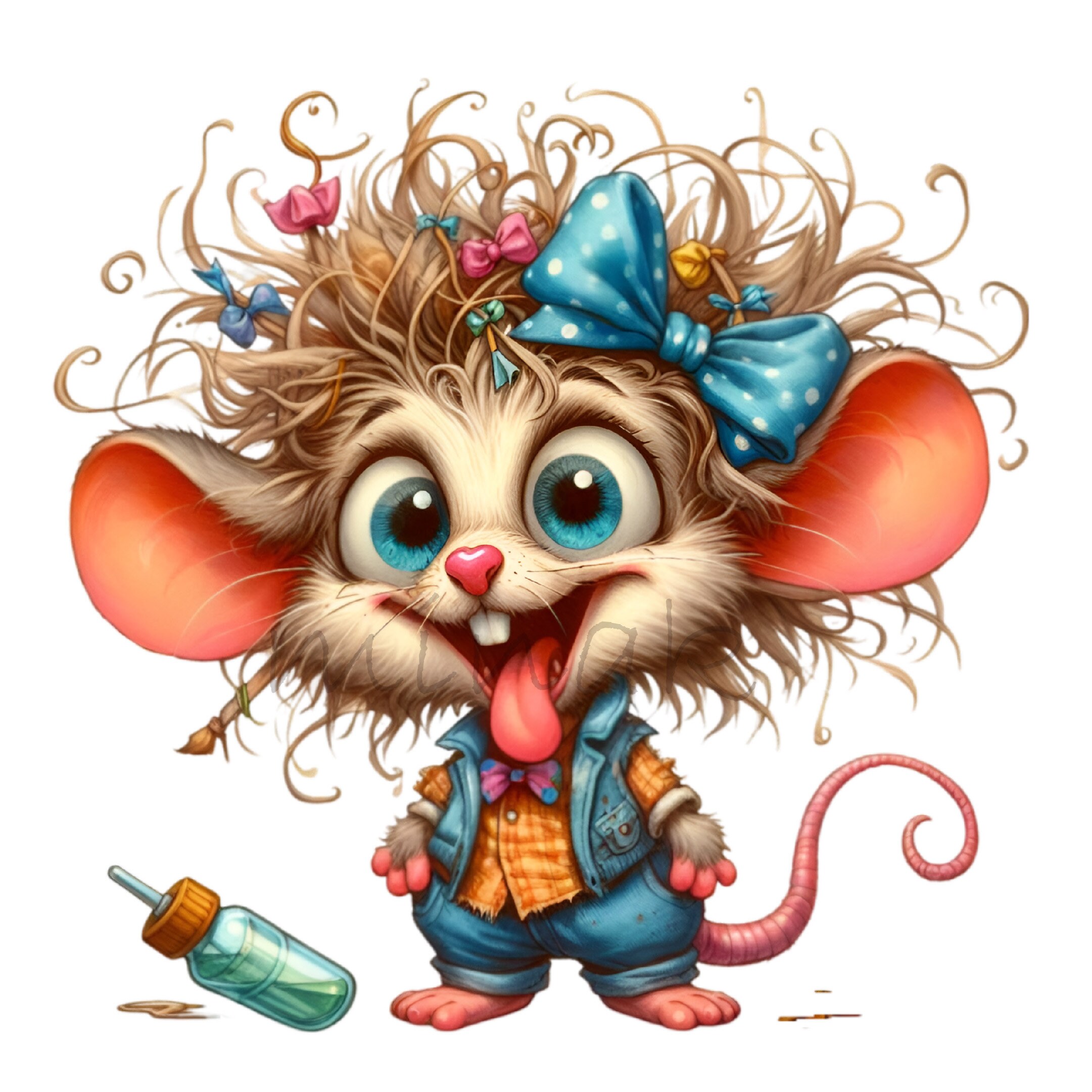 12 PNG Color Splash Mouse Clipart – Funny Cartoon Rat PNG – Cute Animal ...