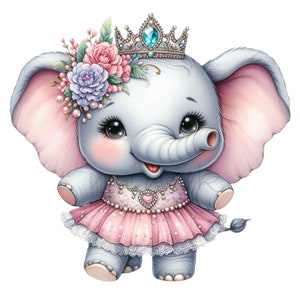 Elephant Girl Clipart, 15 Watercolor Elephant Clipart, Elephant Png ...