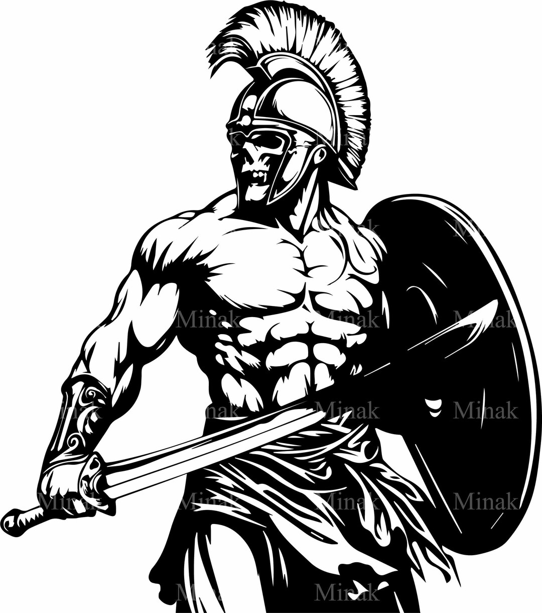 4 SVG Skeleton Spartan Warrior SVG, Gladiator Cut File, Skull Soldier ...