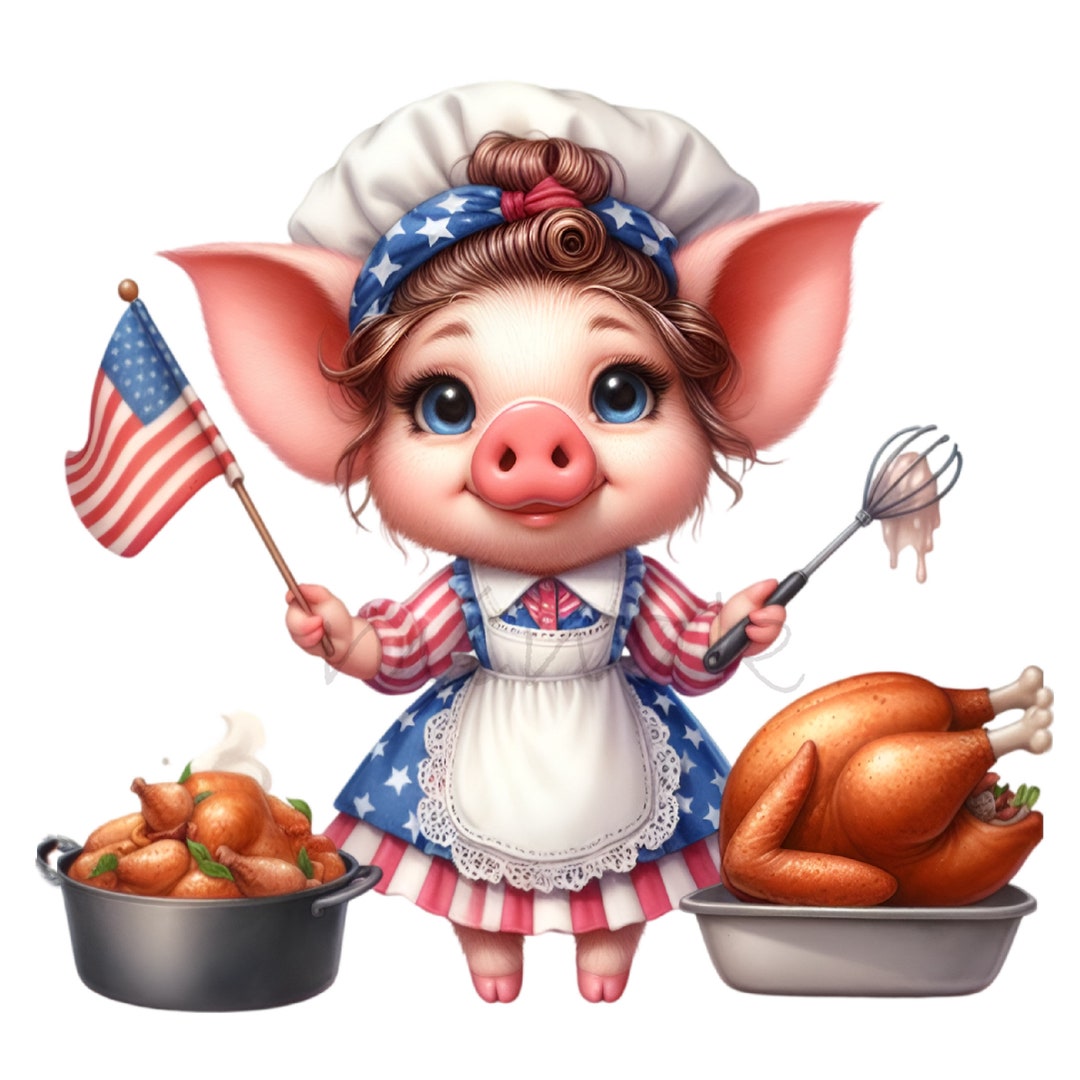 Patriotic Piglet Cooking 12 PNG Clipart - Etsy