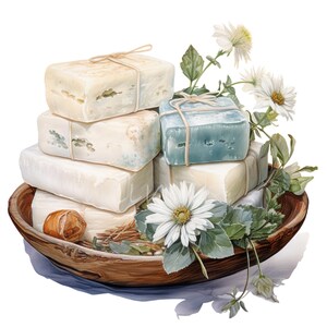 Soap Clipart Bundle PNG, 15 Watercolor Handmade Natural Soap ...