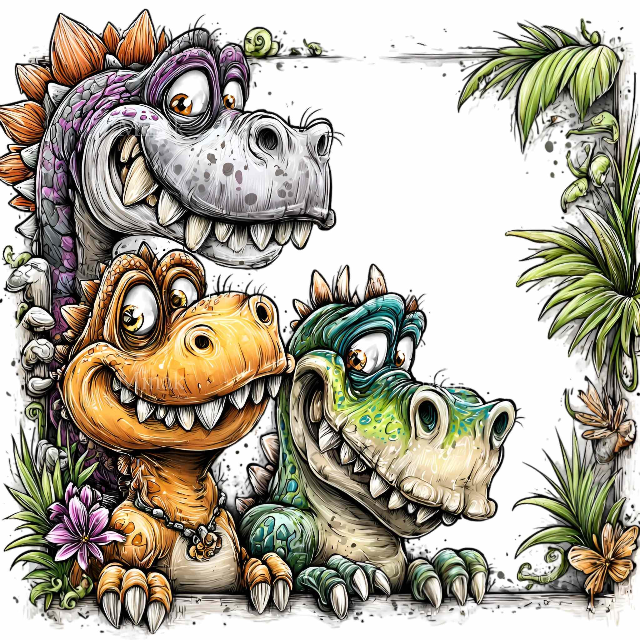 10 PNG Peeking Dinosaur Clipart – Cute Dino PNG – Cartoon Prehistoric ...