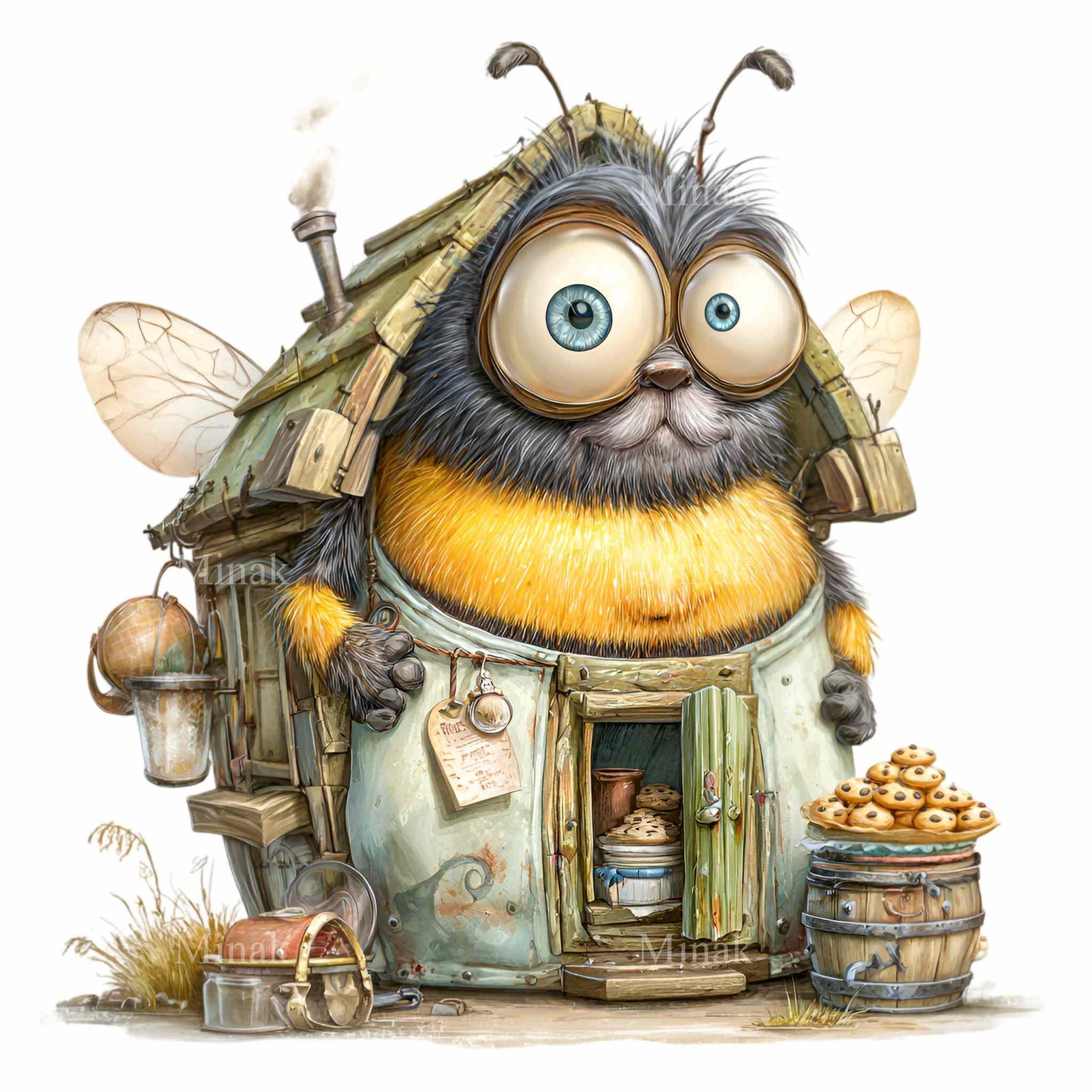 16 PNG Bee Chef Clipart, Honey Cooking Art Whimsical Insect Kitchen ...