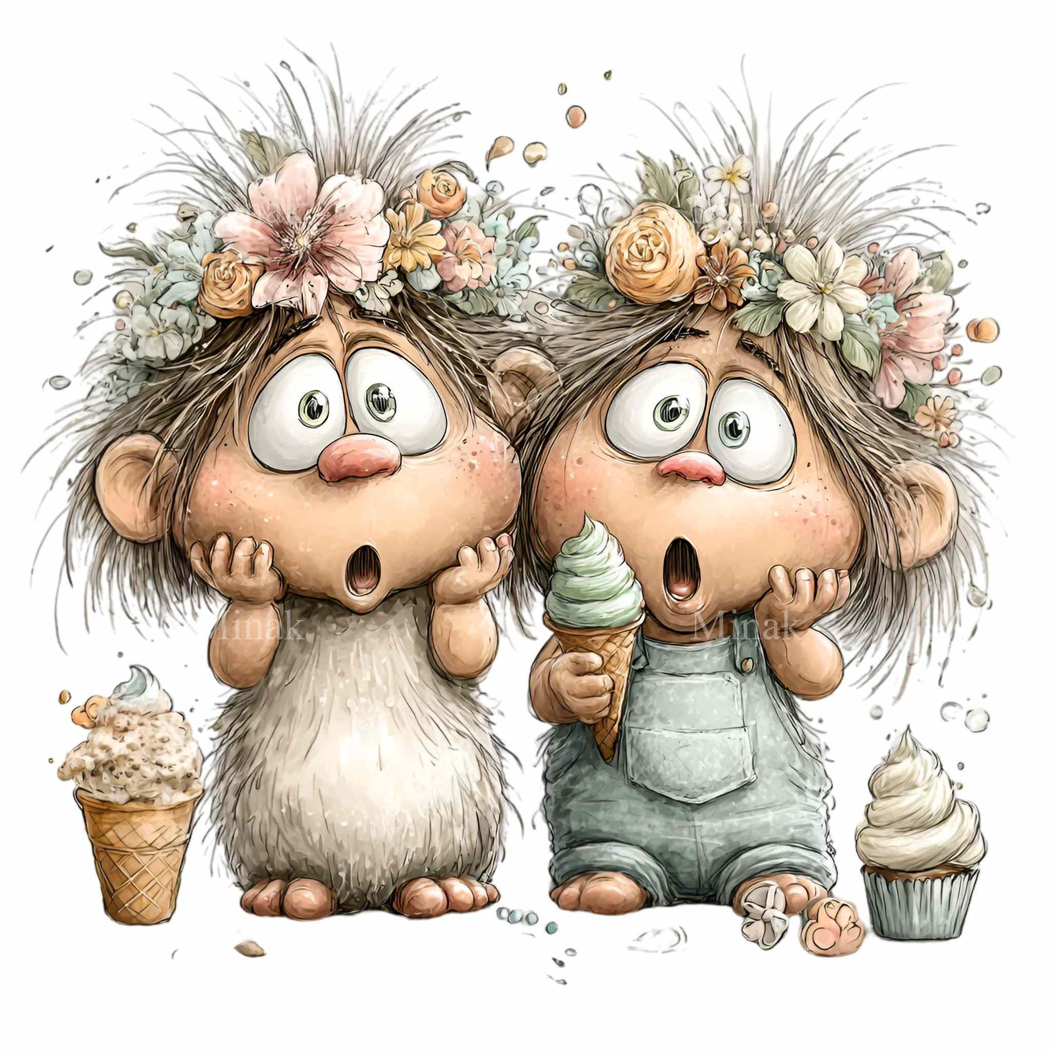 15 PNG Ice Cream Monsters – Cute Monster PNG Clipart – Digital Download ...