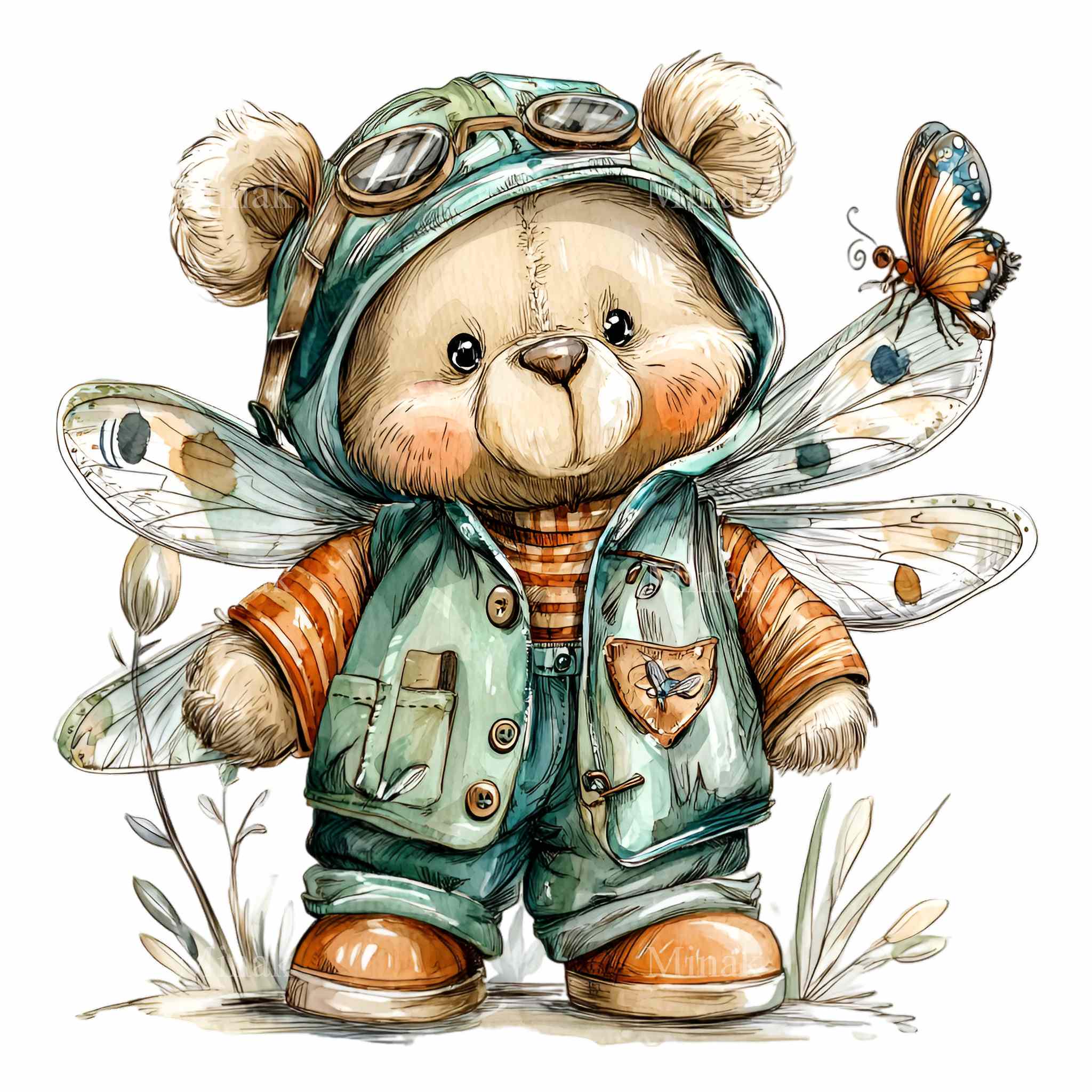 17 PNG Insect Bear Clipart – Cute Bear With Wings PNG – Nature ...