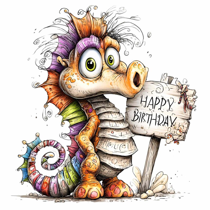 14 PNG Birthday Seahorse Clipart – Ocean Animal PNG – Cute Digital for ...