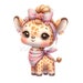 Giraffe Clip Art, Messy Bun Clipart, 10 PNG Cute Baby, Giraffe Girl ...