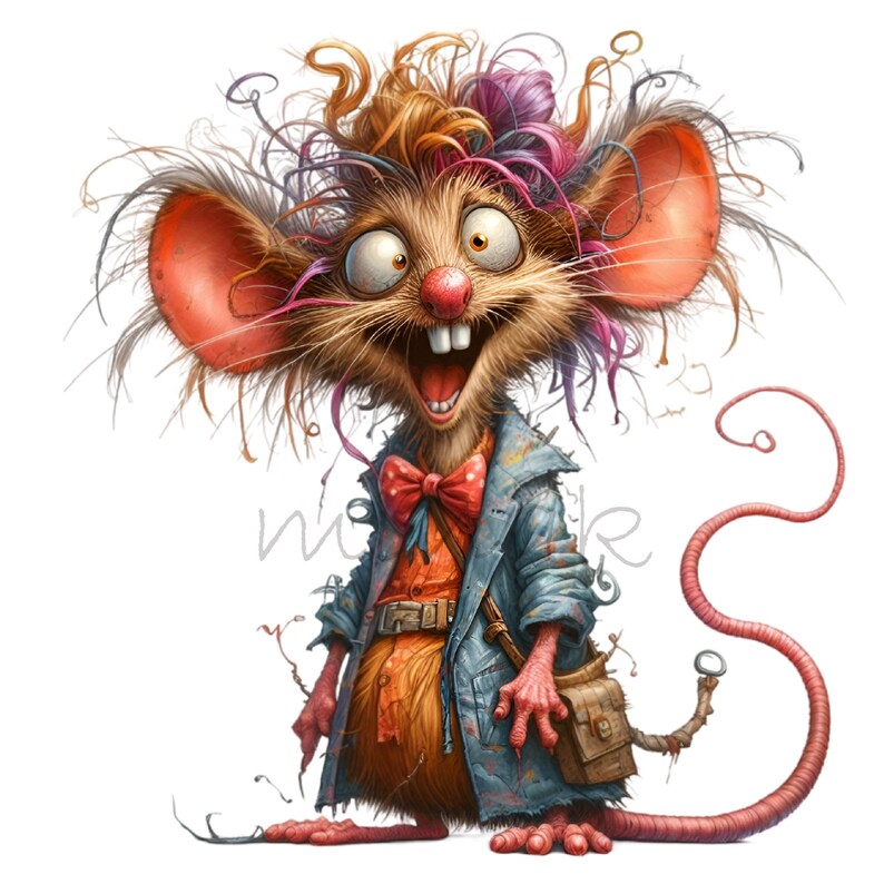 12 PNG Color Splash Mouse Clipart – Funny Cartoon Rat PNG – Cute Animal ...