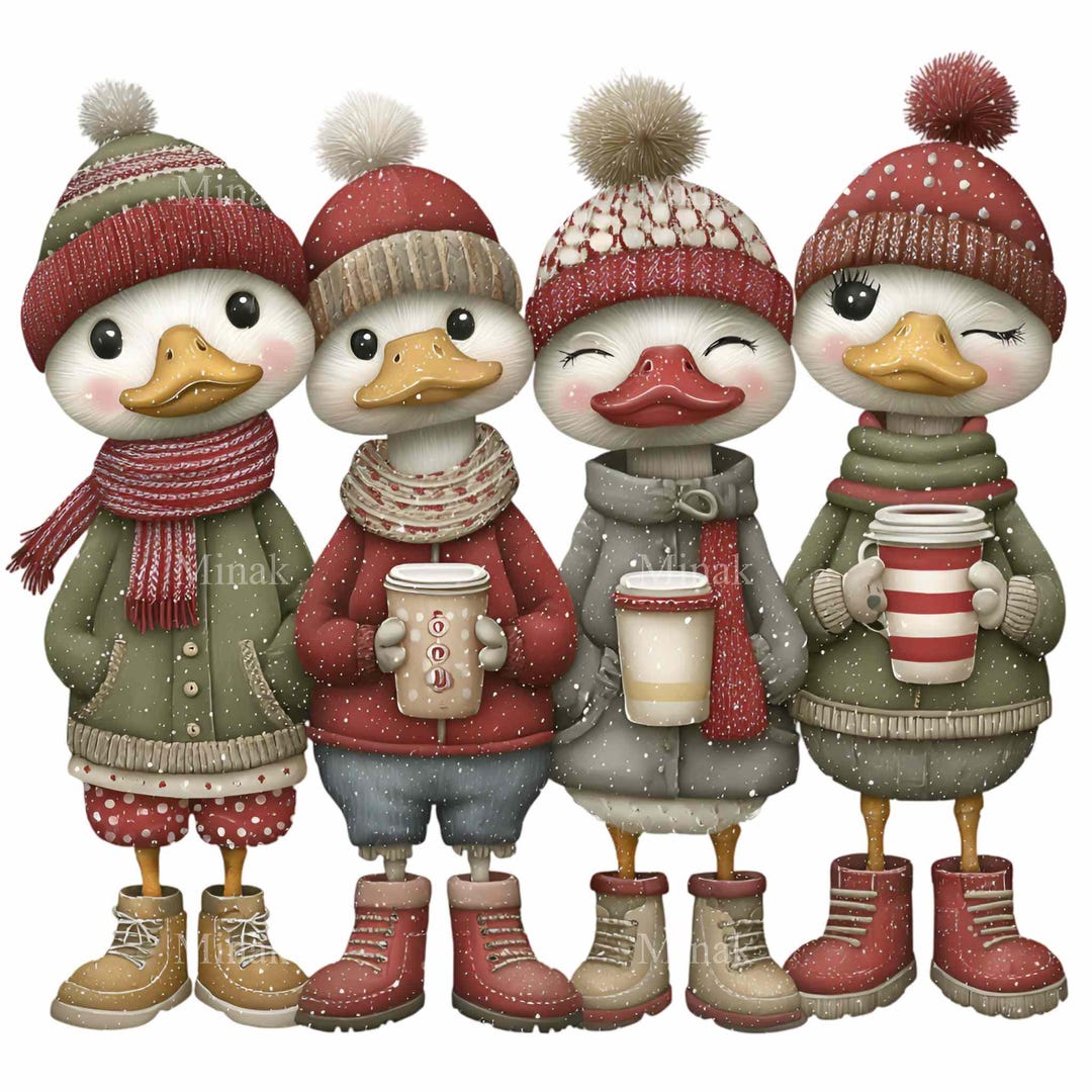 16 PNG Winter Duckling Clipart, Christmas Duck Holiday Bird ...