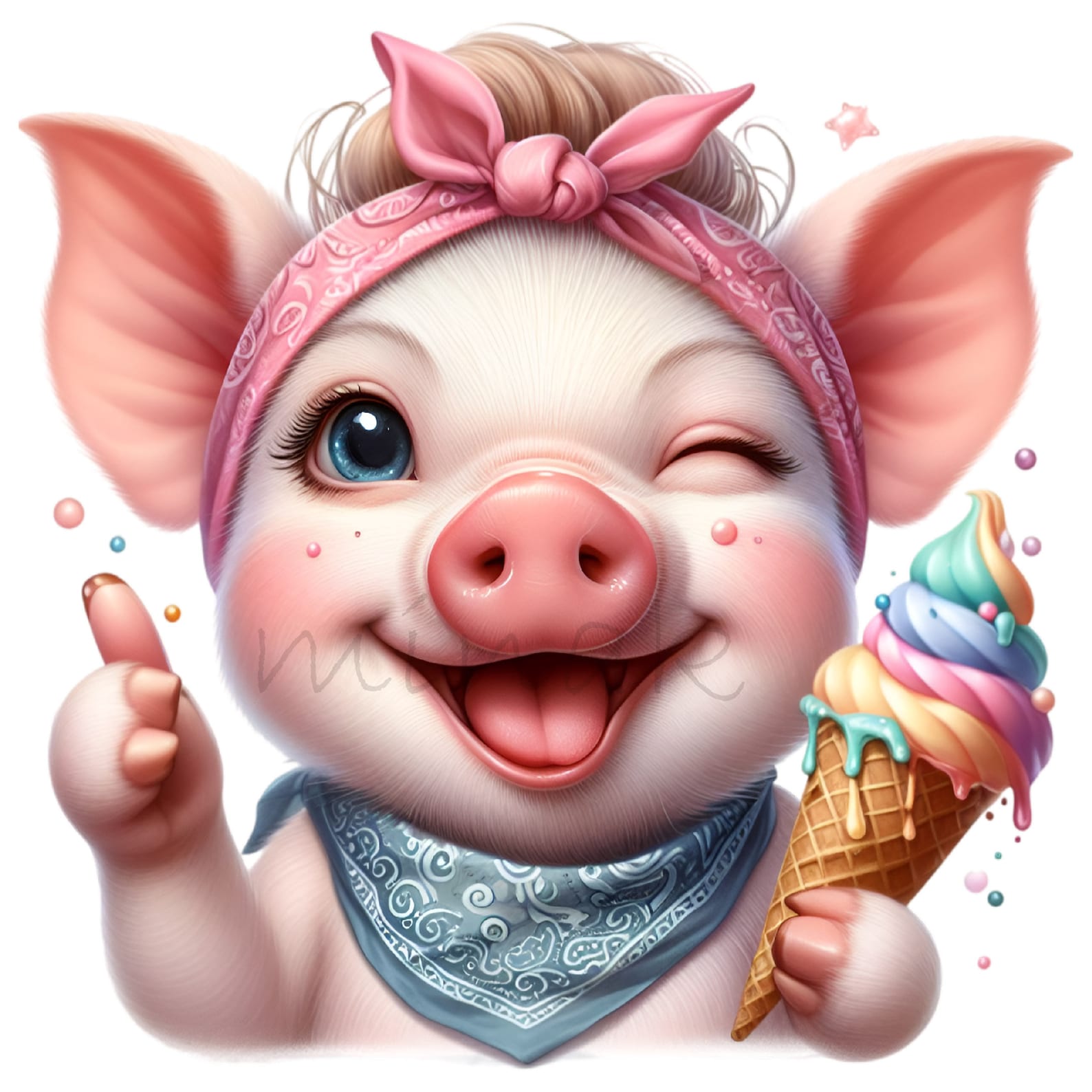 10 PNG Cupcake Pig Clipart – Cute Piglet Sweet – Digital Download for ...