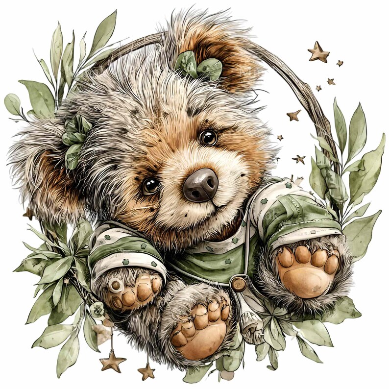 10 PNG Jungle Baby Bear – Cute Forest PNG – Woodland Animal Clipart for ...