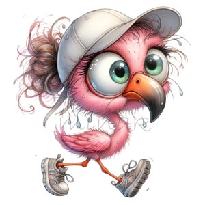 Flamingo Runner 18 PNG Sport Marathon Comics Cartoon Illustration ...