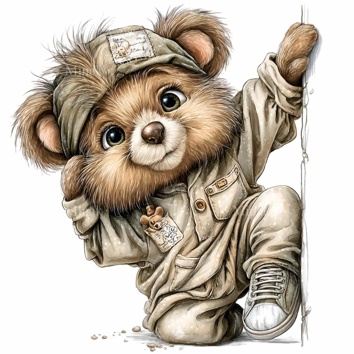 14 PNG Sleepy Bear Clipart – Cute Watercolor PNG – Baby Animal Art for ...