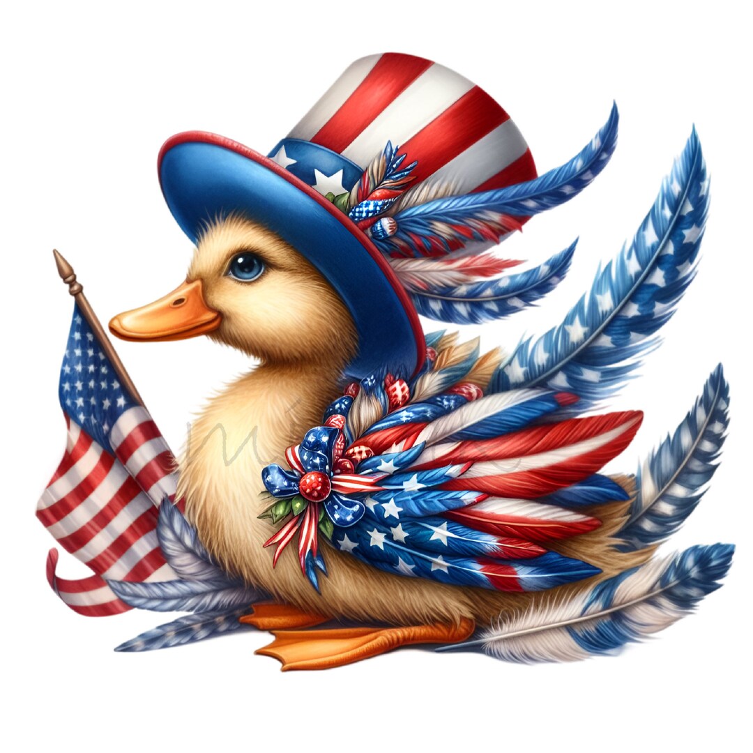 12 PNG Patriotic Duck Clipart – 4th of July PNG Illustration – USA ...