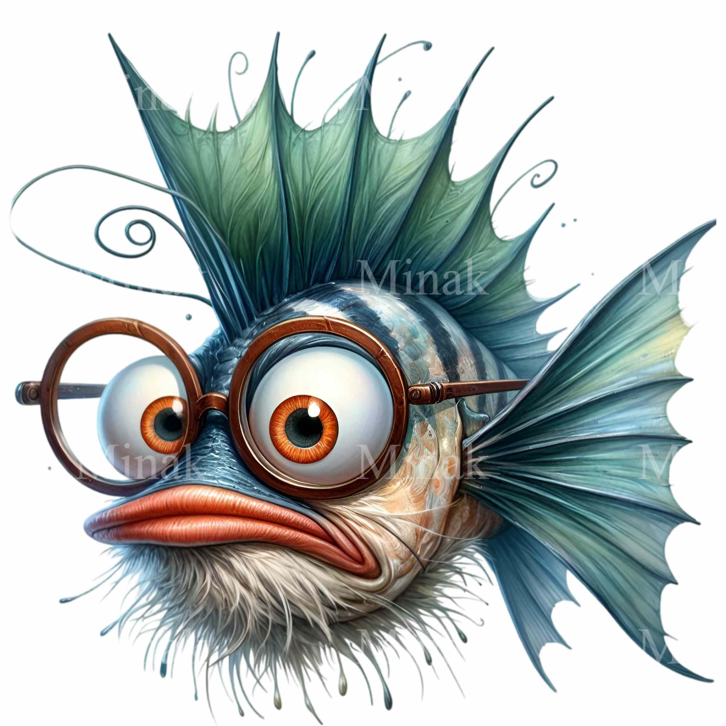 14 PNG Funny Fish – Quirky Sea Creature PNG Clipart – Cartoon Ocean ...