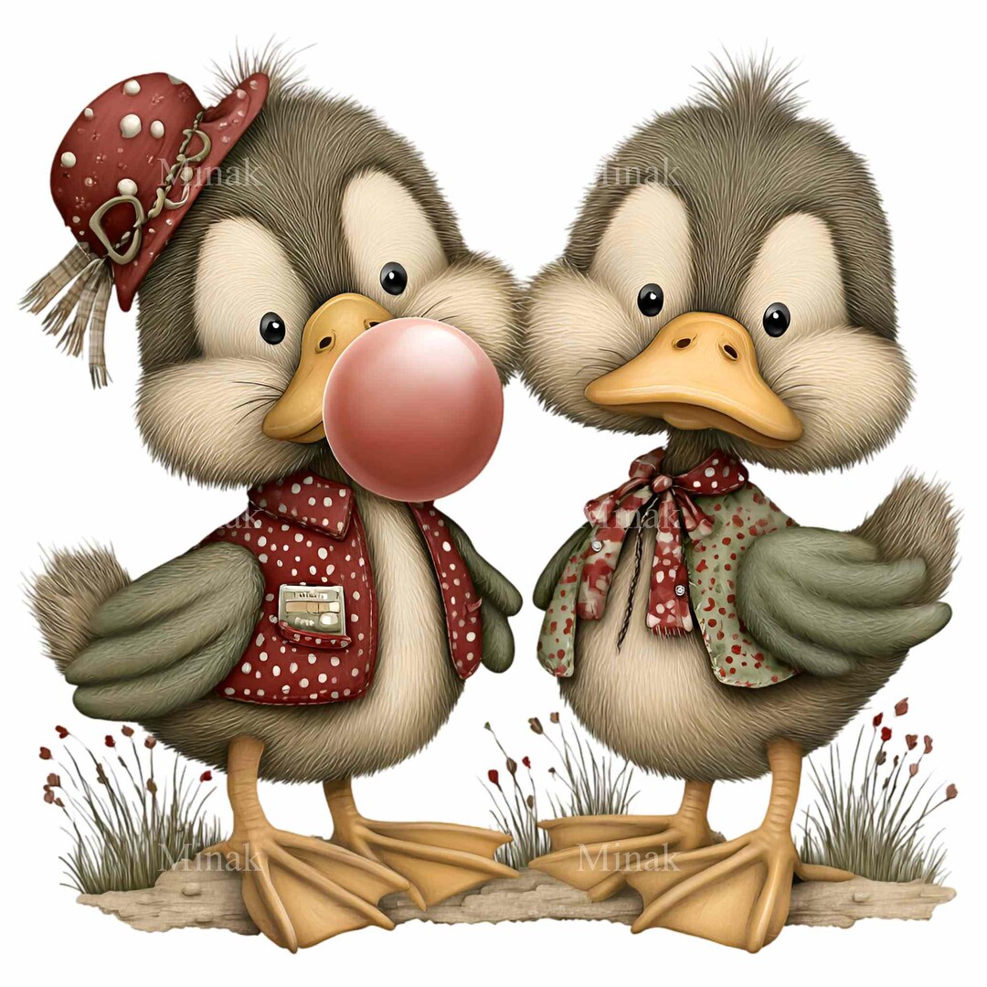 16 PNG Duck Friends Clipart – Couple Character Art for Crafts, Cards ...