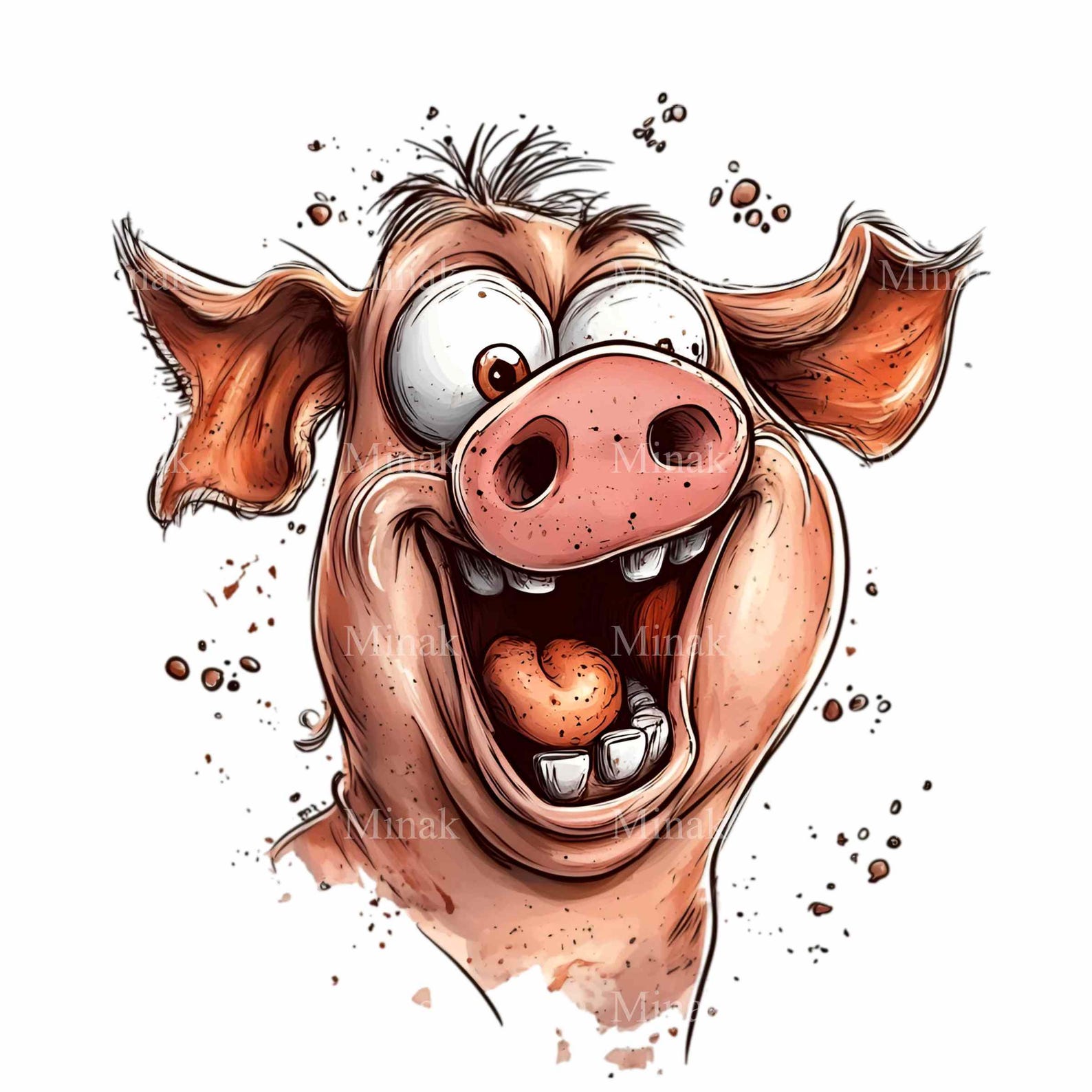 12 Funny Pig PNG Clipart, Transparent Background, Playful Farm Animal ...